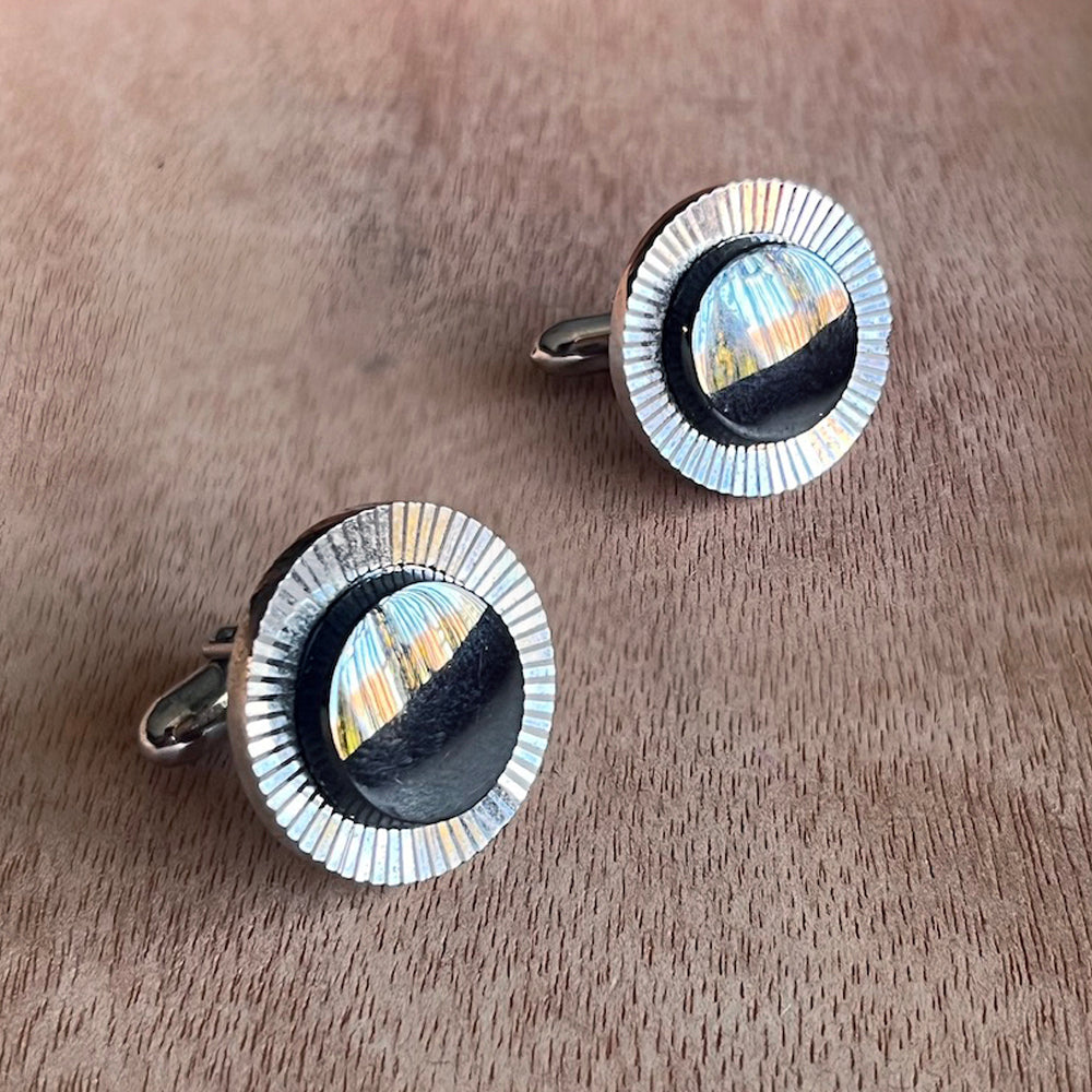 Vintage Hematite Circle Cufflinks – Pygmy Hippo Shoppe