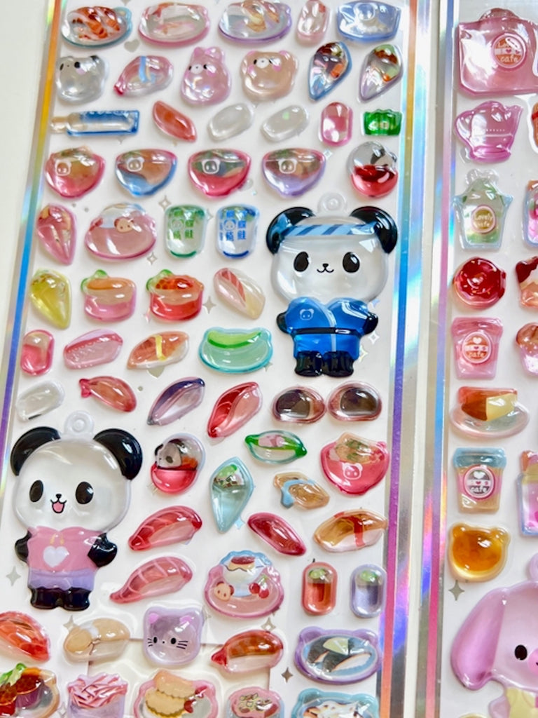 Puffy Sparkle Panda Sticker Sheet – Pygmy Hippo Shoppe